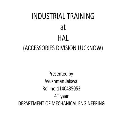 Industrial training | PPTX