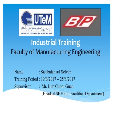 Industrial training (Slides) | PPTX
