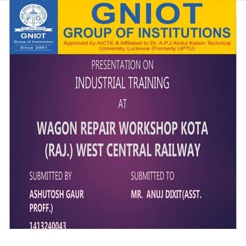 railway workshop Training | PPTX
