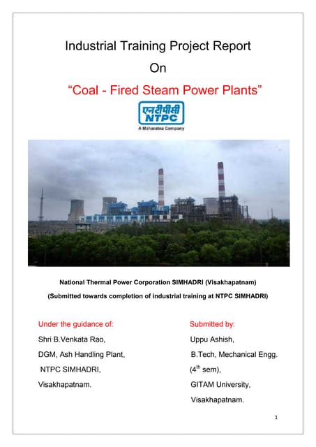Ntpc vocational training project report sipat | PDF