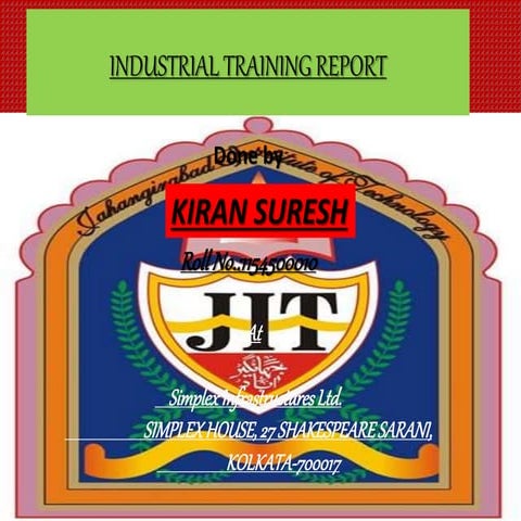 Industrial training report | PPTX