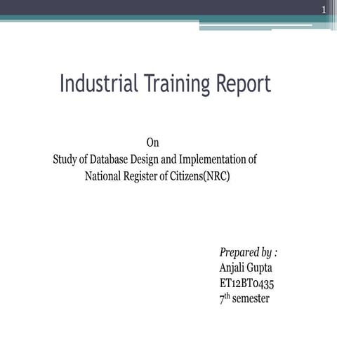 Industrial training report | PPTX