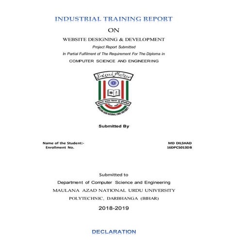 Industrial training report | PDF