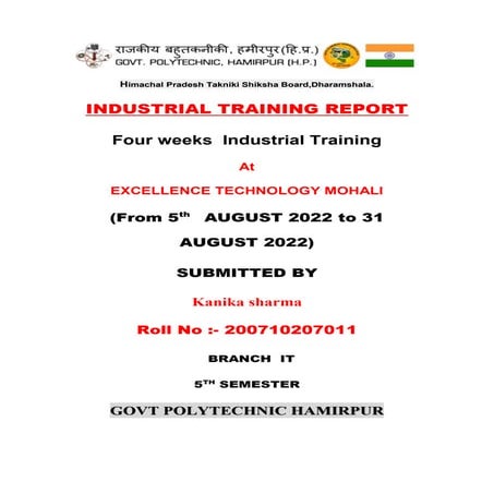 INDUSTRIAL TRAINING REPORT FINAL YEAR | DOCX