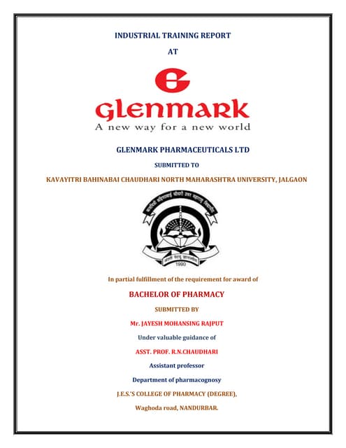 PHARMACEUTICAL INDUSTRIAL TRAINING REPORT .pdf
