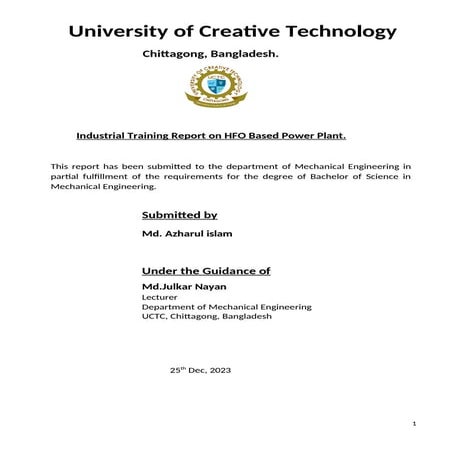 Industrial Training Report on HFO Based Power Plant..docx