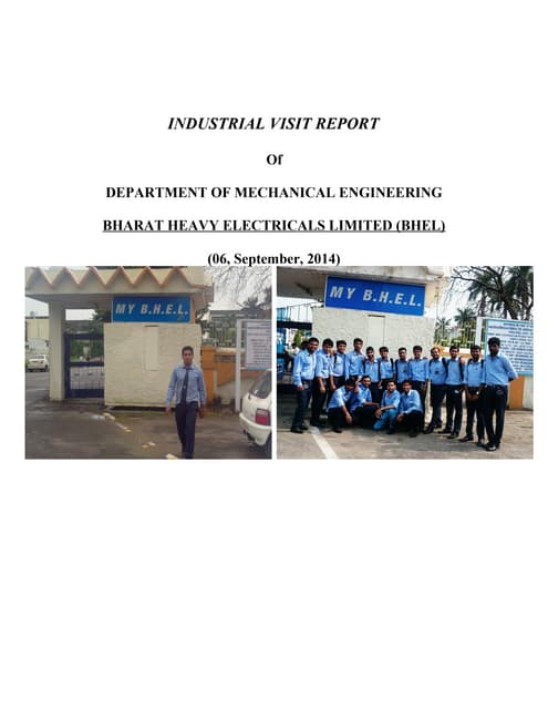 Industrial Visit Report | DOCX