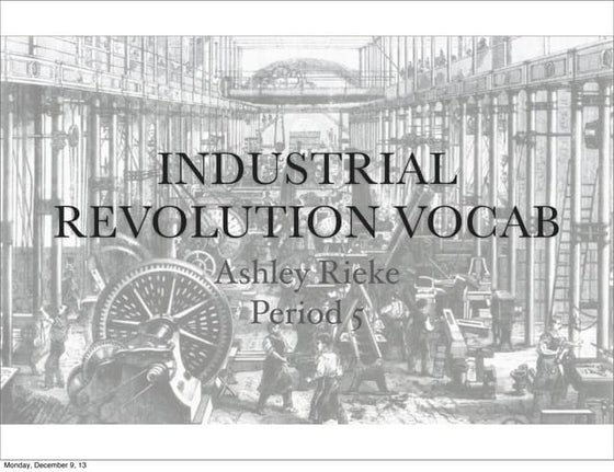 World History Industrial Revolution Vocabulary | PPT