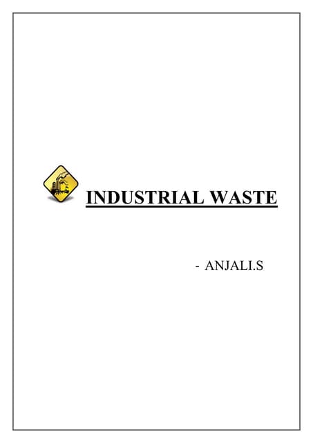 Industrial waste management | PDF | Environmental Services Industry ...