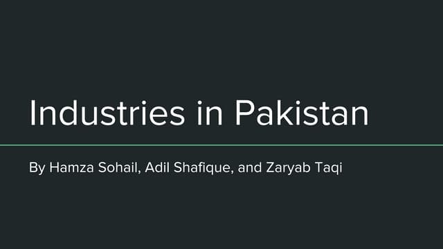 Industrial development in pakistan (2) | PPTX