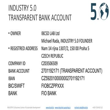 INDUSTRY 5.0 TRANSPARENT BANK ACCOUNT | PPT