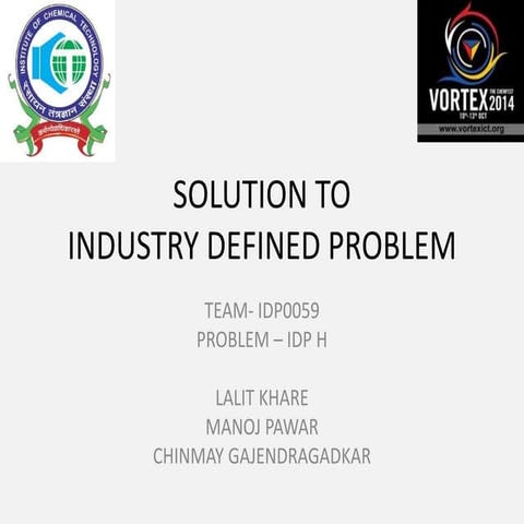 INDUSTRY DEFINED PROBLEM Presentation pp | PPT