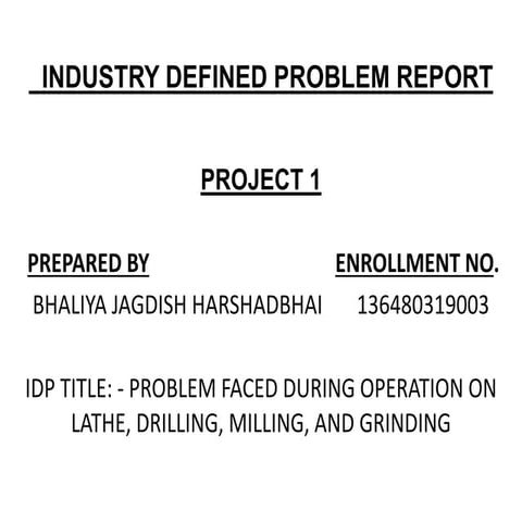 Industry defined problem report jagdish | PPTX | Manufacturing Industry | Industries