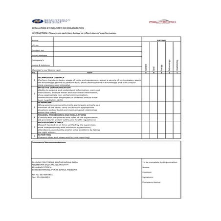 Industry evaluation form(1) | PDF