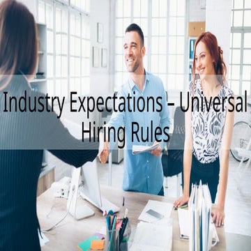 Industry Expectations on newly joined trainee students | PPTX