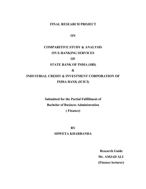 Presentation on state bank of india | PPTX