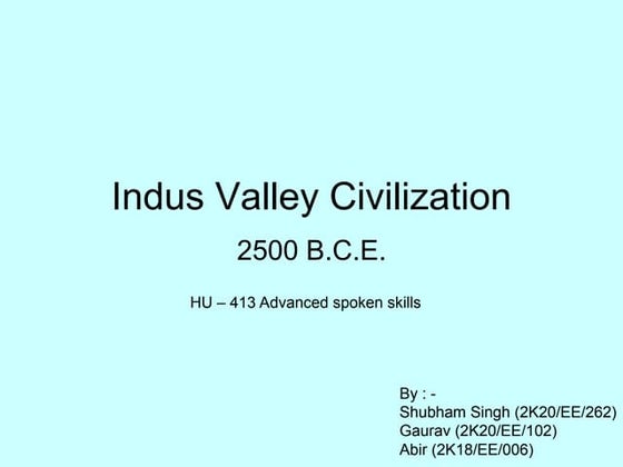 Indus valley civilization and vedic period | PPT