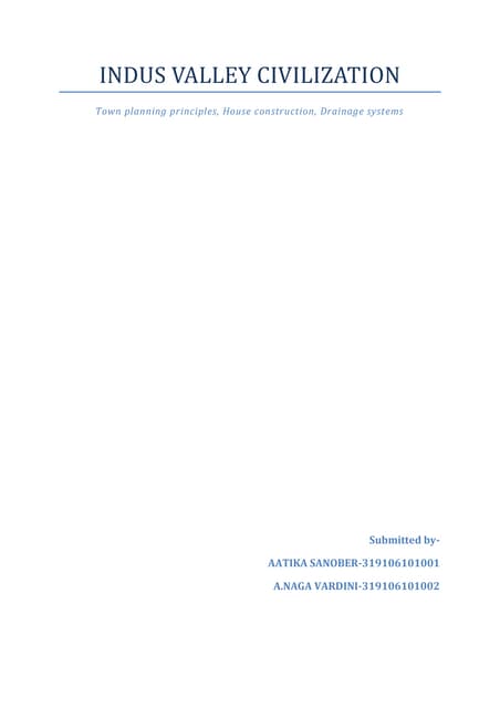 Indus Valley Civilization - Town Planning | PPTX | Historic Site and Landmark Tours | Attractions