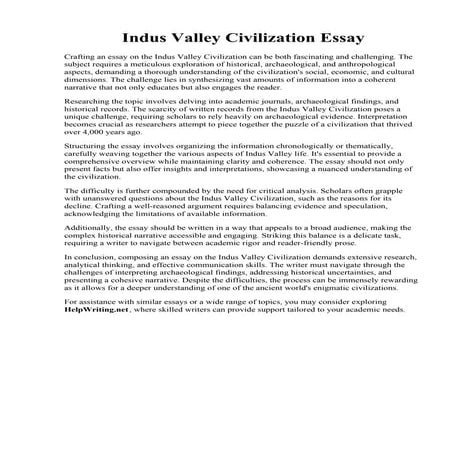 Indus Valley Civilization Essay.pdf | Geography | Science