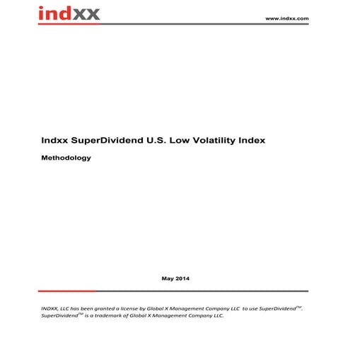 Indxx Super Dividend Methodology May 2014 | PDF