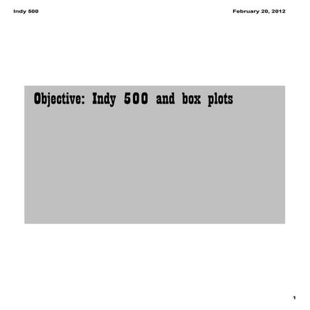 Indy 500 | PDF