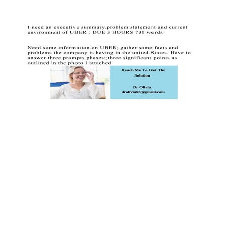 I need an executive summary,problem statement and current environmen | DOCX