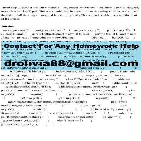 I need help creating a java gui that draws lines, shapes, characters.pdf