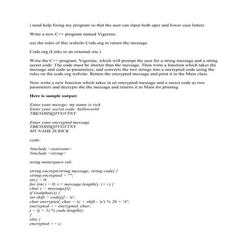 I Need Help Fixing My Program So That The User Can Input Both Uper Andpdf 
