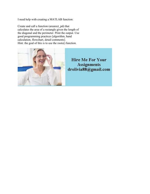 I Need Help With Creating A Matlab Function Create And Call A Functiodocx 3236