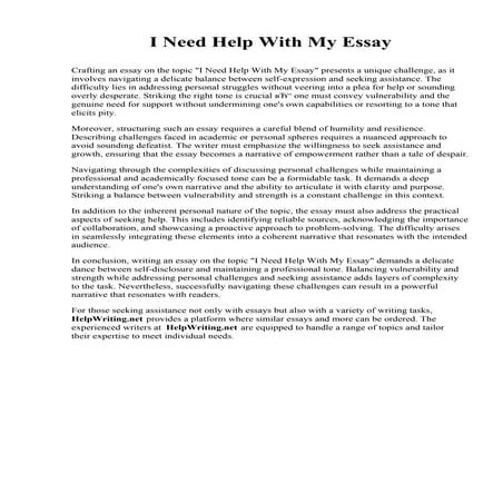Help With My Essay | PDF