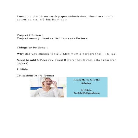 I need help with research paper submission. Need to submit power poi | DOCX