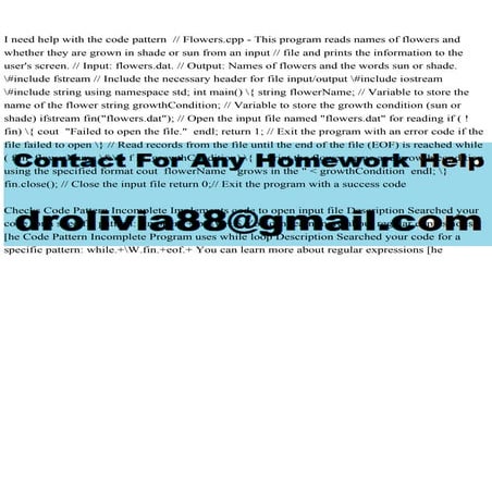 I need help with the code pattern Flowers.cpp - This program r.pdf