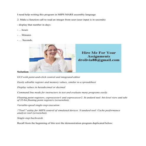 I Need Help Writing This Program In Mips Mars Assembly Language 2 Makdocx 5607