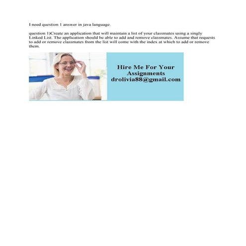 I need question 1 answer in java language- question 1)Create an applic.pdf