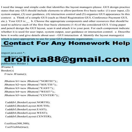 I need the image and simple code that identifies the layout managers.pdf
