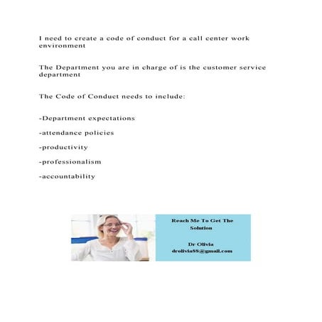 I need to create a code of conduct for a call center work environmen | DOCX