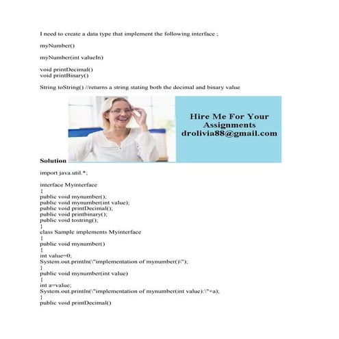 I need to create a data type that implement the following interface -.docx