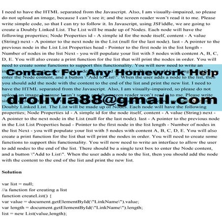 I need to have the HTML separated from the Javascript. Also, I am vi.pdf