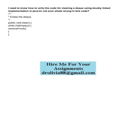 I need to know how to write the code for clearing a deque us.pdf