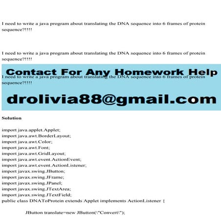 I Need To Write A Java Program About Translating The Dna Sequencpdf