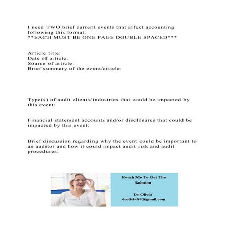 I need TWO brief current events that affect accounting following thi.docx