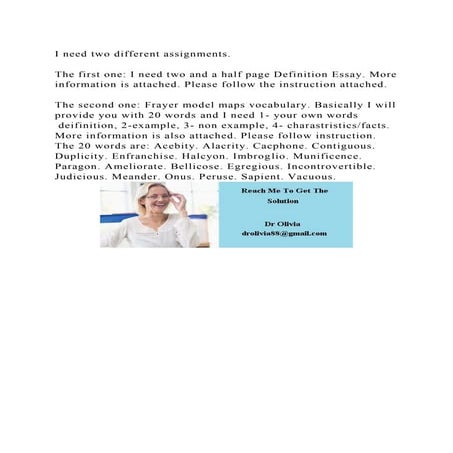 I need two different assignments.The first one I need two and a.docx