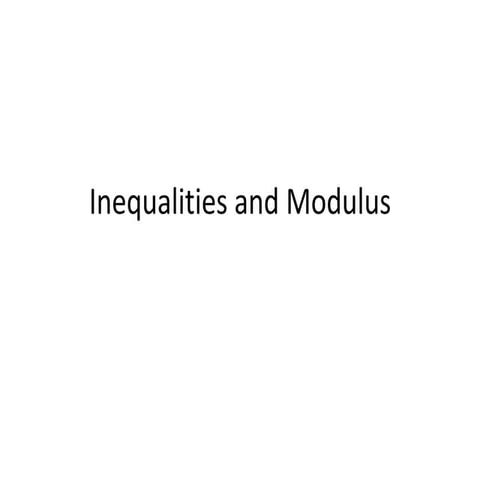 Inequalities and modulus | PPTX