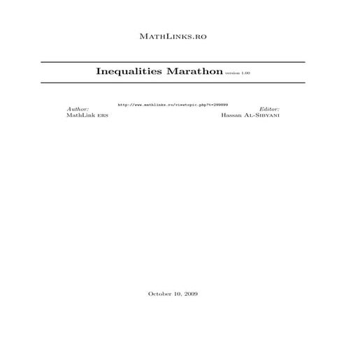 Inequalities marathon | PDF