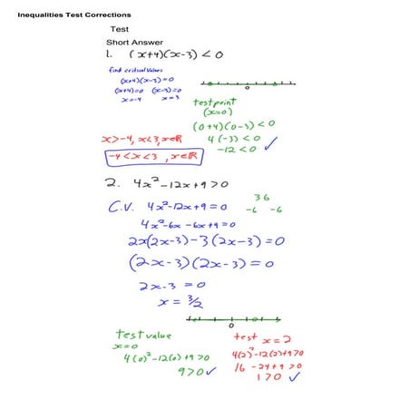 Inequalities test corrections | PDF