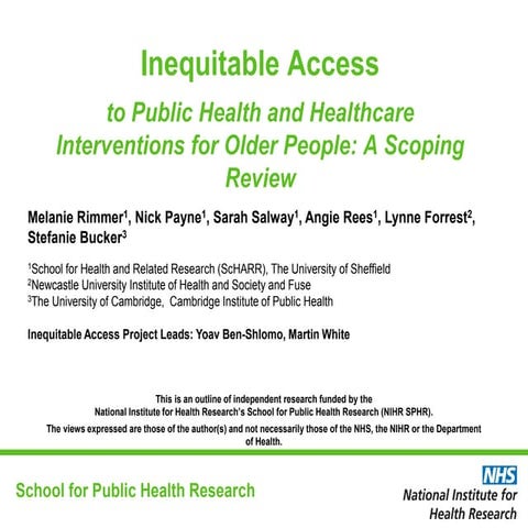 Inequitable access to public health and healthcare | PDF