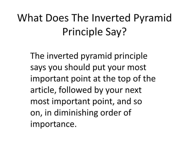 Inverted pyramid writing | PDF