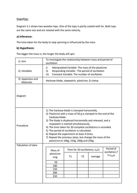 Physics Form 4 KSSM Experiment 2.2 | PDF