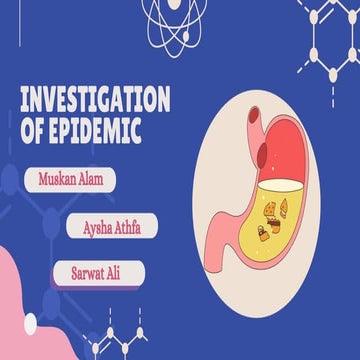 Inestigation of an Epidemic with outbreak | PPT