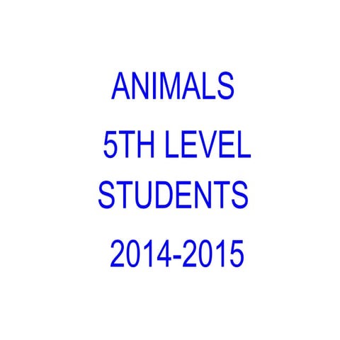 ANIMALS 5TH B 2014-2015 | PPT